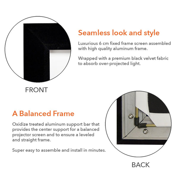 150 inch Projector Screen - 16:9 Fixed Frame | Buy Online at QualGear