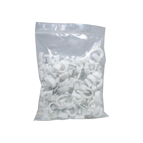 10mm Cable Clips - 100 Pack in White (CC10-W-100-P) | Shop QualGear